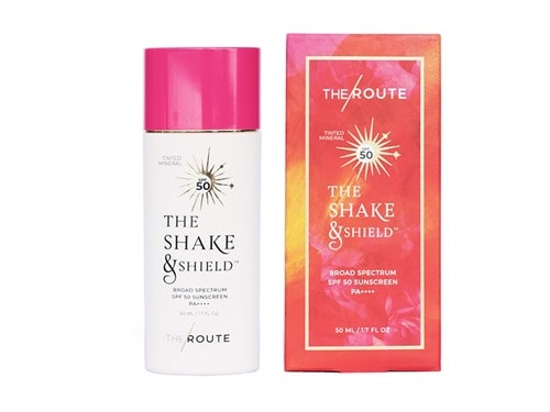 THE ROUTE The Shake & Shield Tinted Broad Spectrum Mineral SPF 50 ...