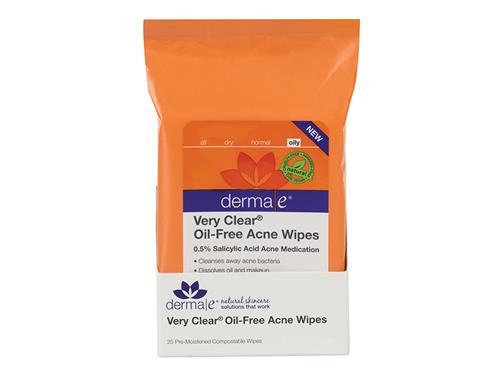 Shop derma e Very Clear Oil-Free Acne Wipes at LovelySkin.com.