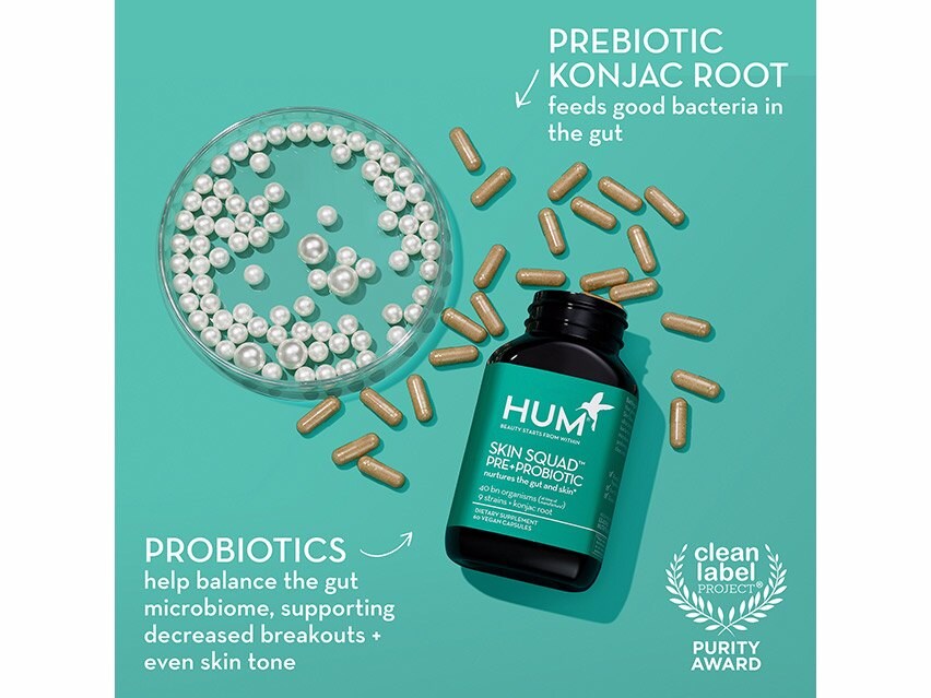 HUM Nutrition Skin Squad Pre+Probiotic Dietary Supplement | LovelySkin