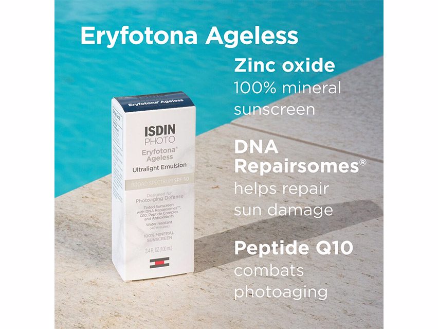 ISDIN Eryfotona Ageless Ultralight Tinted Mineral SPF 50 Sunscreen ...