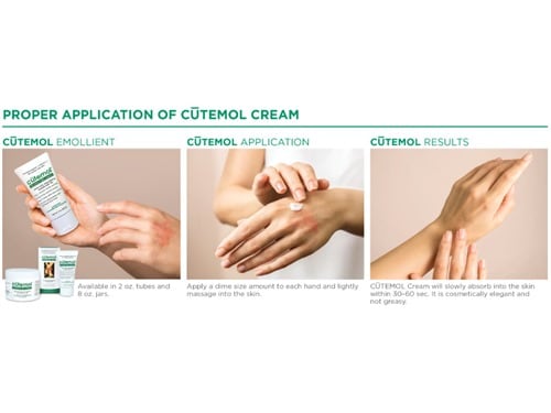 Relieve dry skin symptoms with Cutemol Emollient Cream 8 oz Jar.